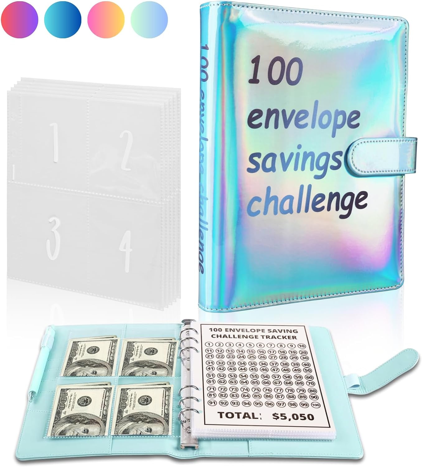 100 Day Savings Challenges Book with Cash Envelopes and Tracker ...
