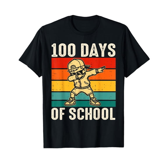100 Days Bruh Dabbing Funny 100th Day of School T-Shirt with Retro ...
