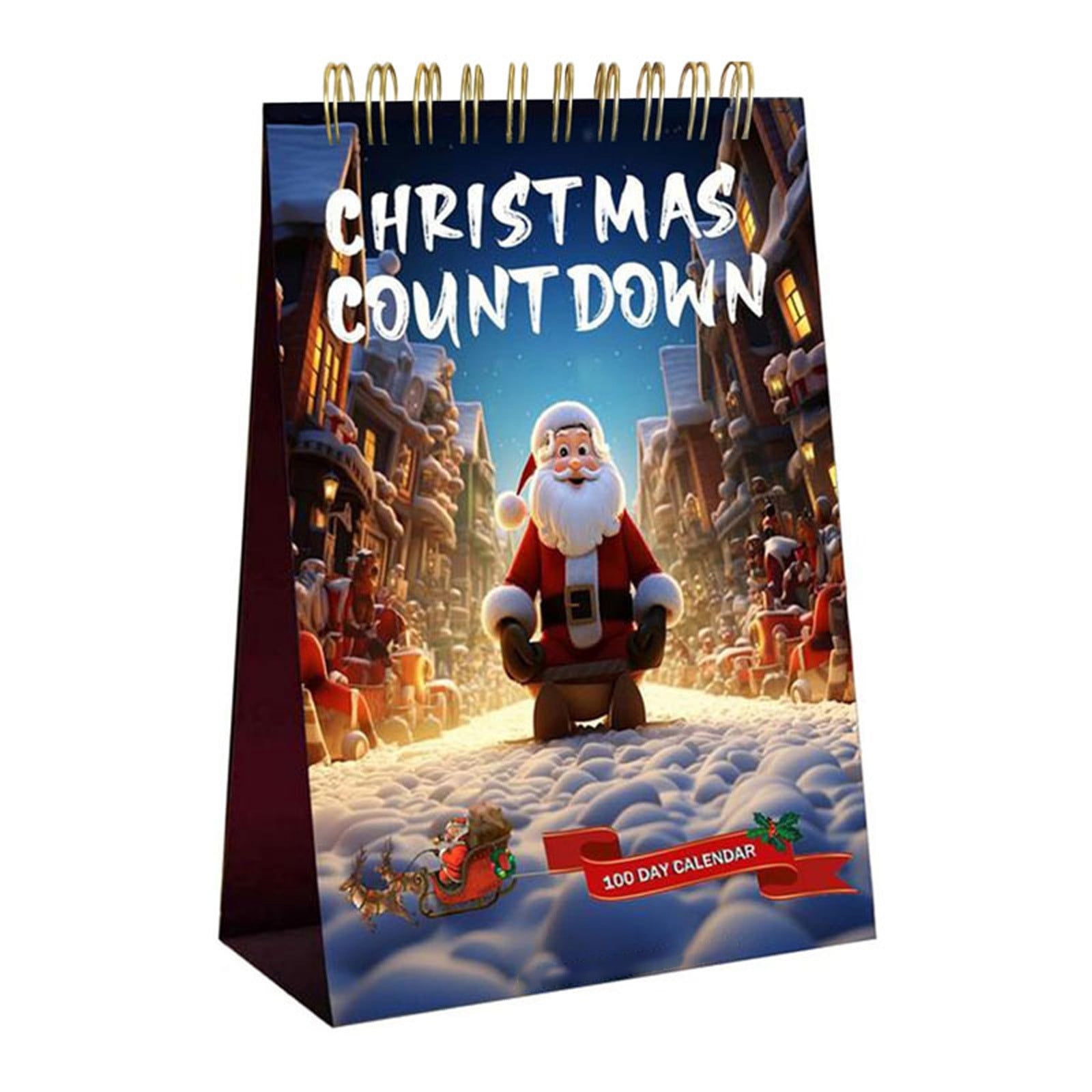 100 Days Countdown Calendar Small Standing Santa Calendar Christmas ...
