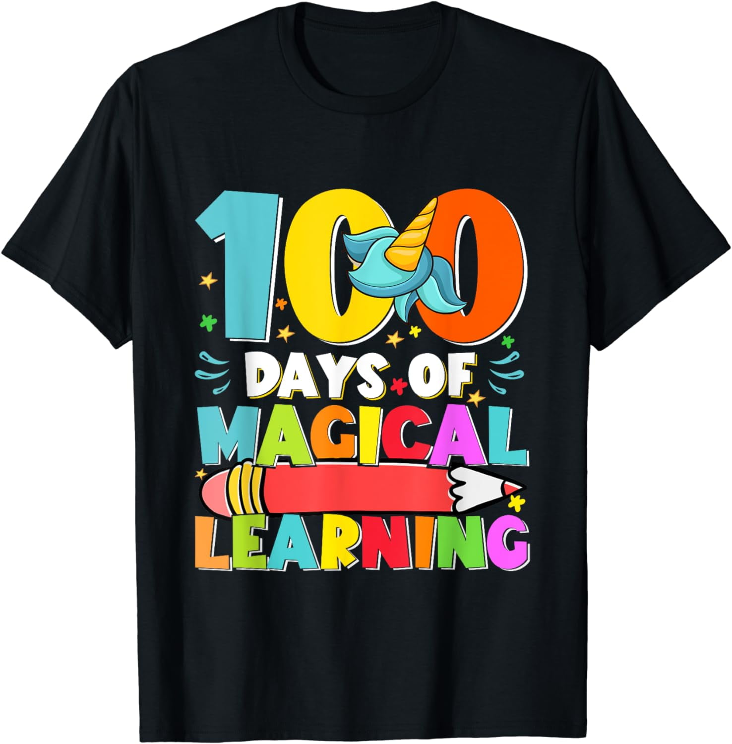 100 Days Magical Learning Kids Costume 100th Day Of School T-Shirt ...