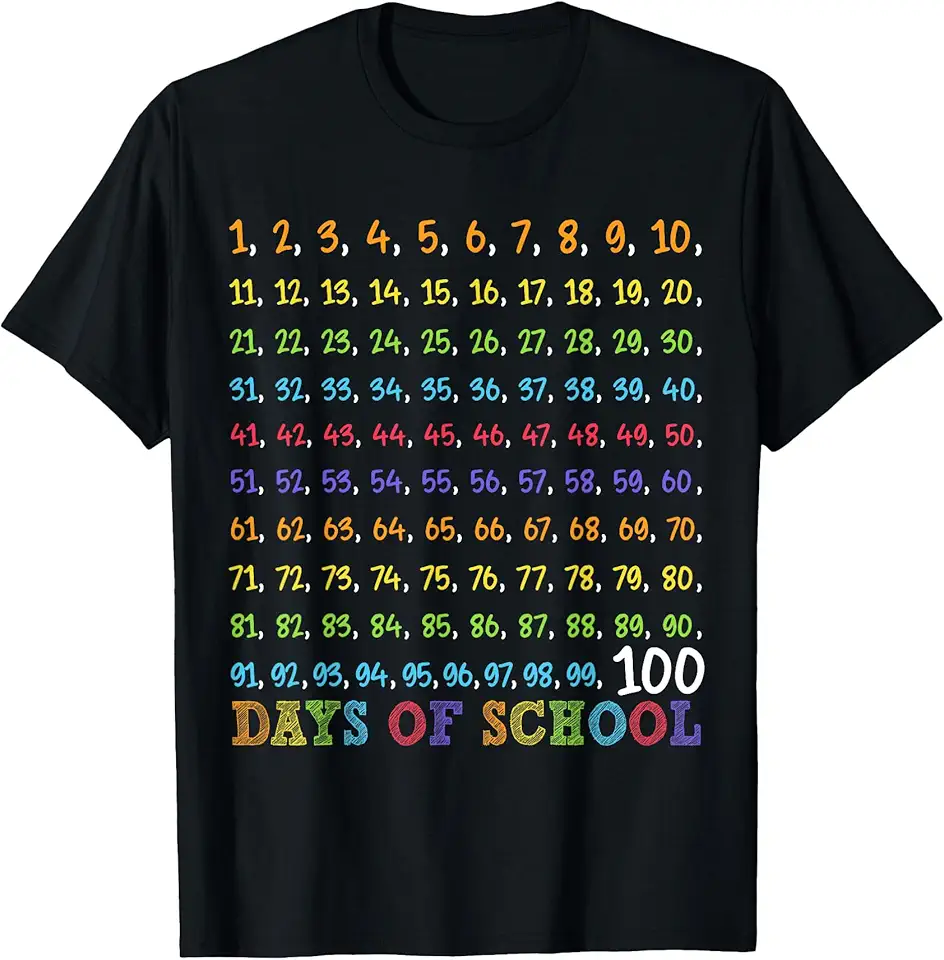 100 Days Math Numbers 100th Day of School Math Teachers Kids T-Shirt ...