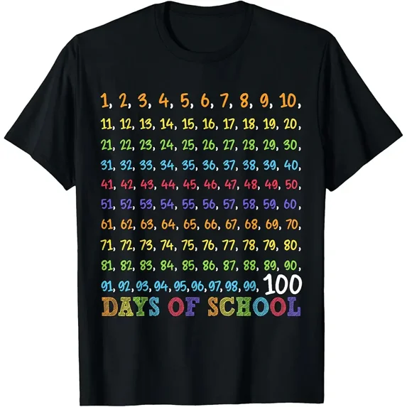 100 Days Math Numbers 100th Day of School Math Teachers Kids T-Shirt ...
