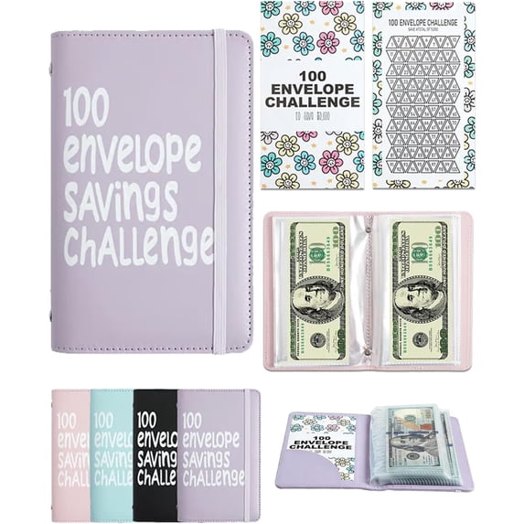 100 Days Money Saving Challenge Book - Reusable Coin Cash Envelope ...