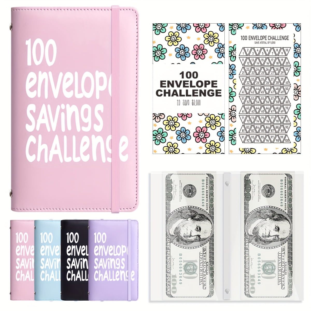 100 Days Money Saving Challenge Coin Envelope Budget Storage Book ...