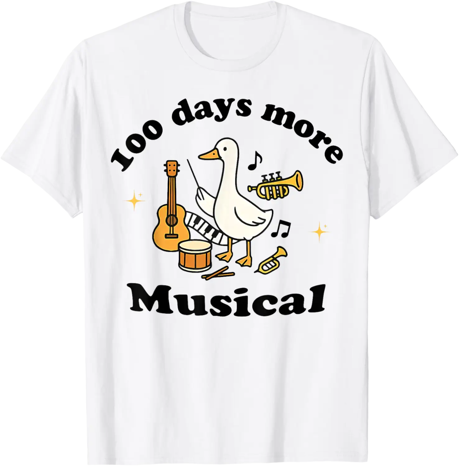 100 Days More Musical Goose Teacher Music Classroom T-Shirt - Walmart.com
