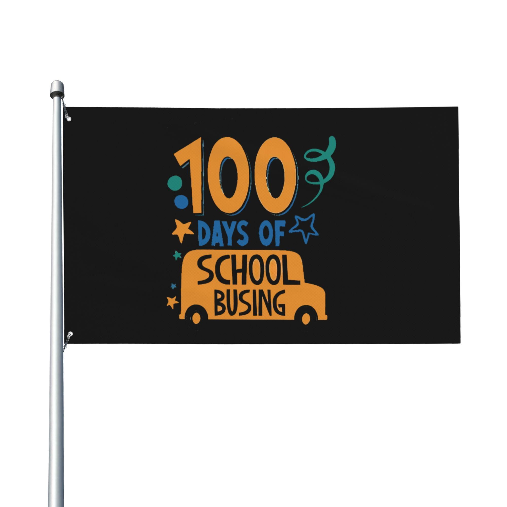 100 Days Of School Busing Back To School Flag Home Garden Flag Banner ...