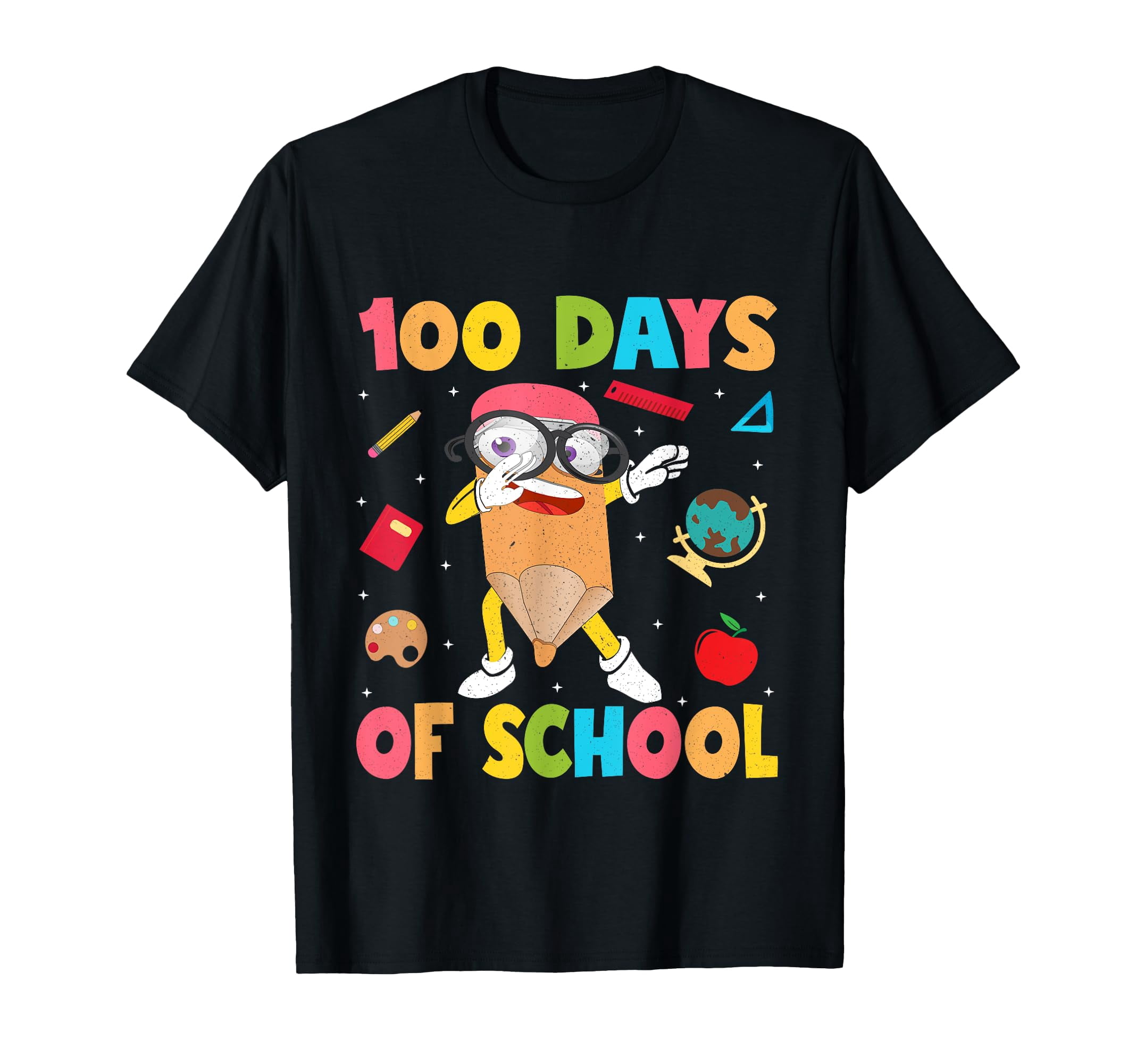 100 Days Of School Funny T-Shirt for Teachers - Cartoon Pencil ...