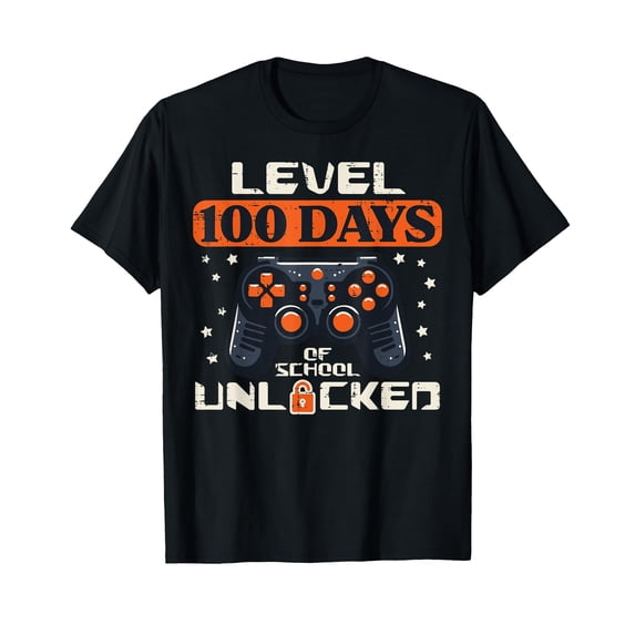 100 Days Of School Gaming T-Shirt for 100th Day Celebration, Fun Video ...