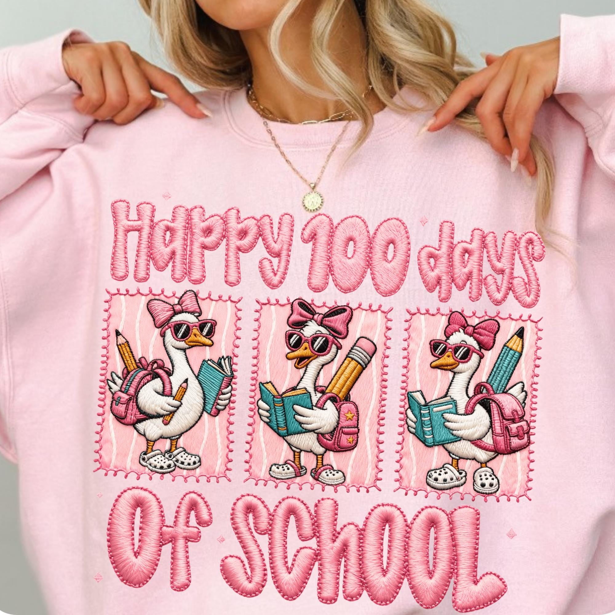 100 Days Of School Goose Yarn Crochet , Latch Hook Coquette Bow Pencil ...