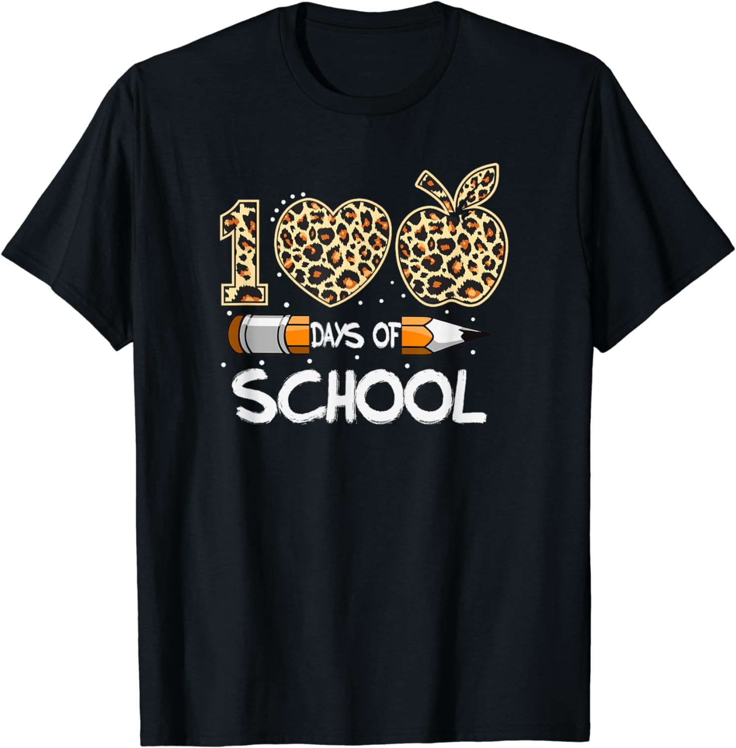 100 Days Of School - Leopard Animal T-Shirt - Walmart.com