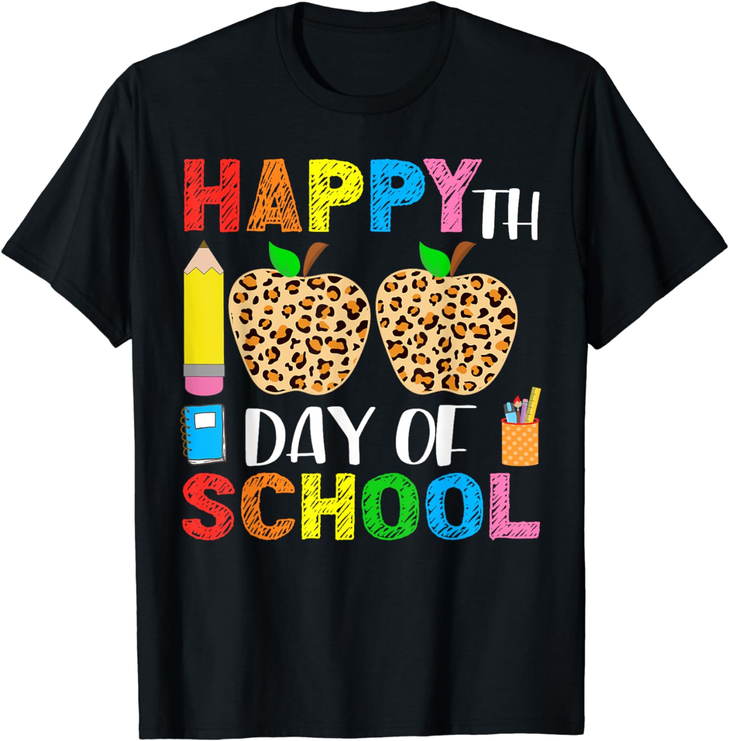 100 Days Of School Leopard Print Teacher And Student T-Shirt - Walmart.com