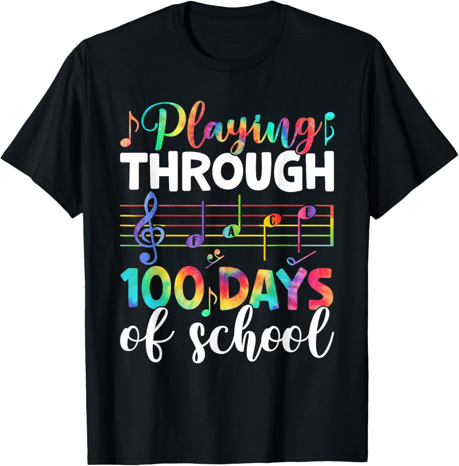 100 Days Of School Music Teacher Student Gifts 100th Day T-Shirt Casual ...
