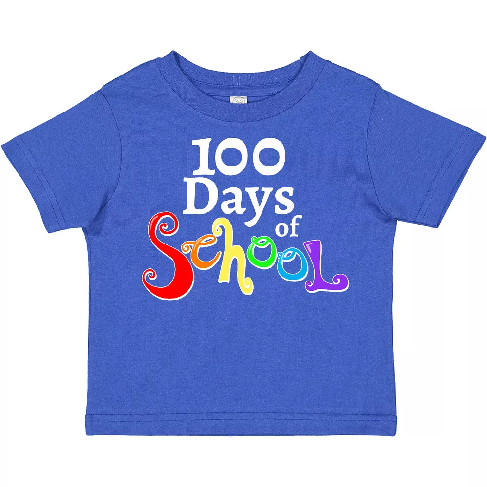 100 Days Of School- Rainbow Letters Toddler T-Shirt 100Th Day One Gift ...