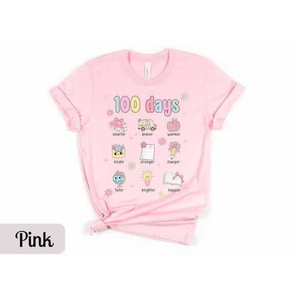 100 Days Of School Shirt, 100Th Day Teacher Tshirt, Cute 100 Days ...