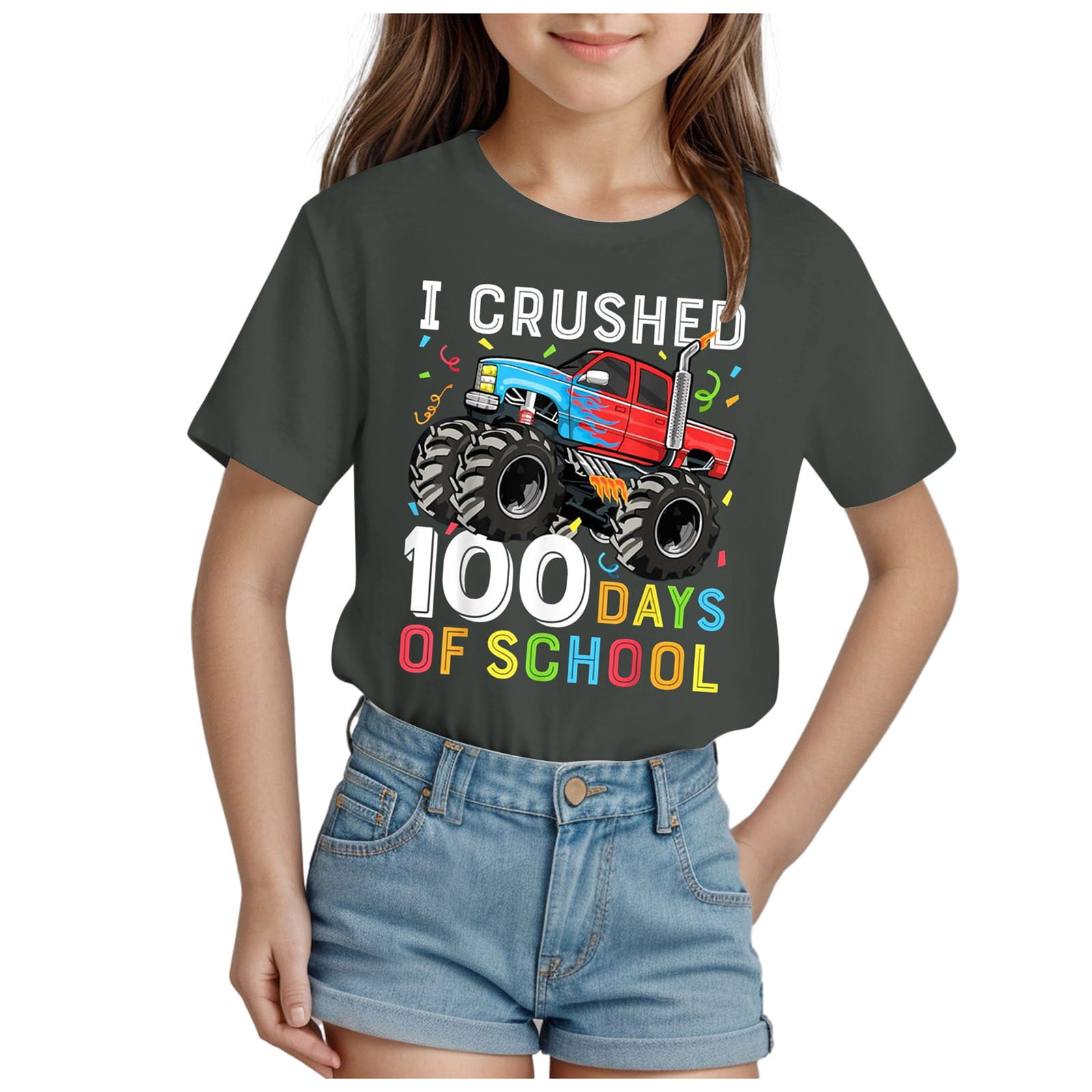 100 Days Of School Shirt Girls Size 6/7 Boy Kid Color Block 100 Dyas Of ...