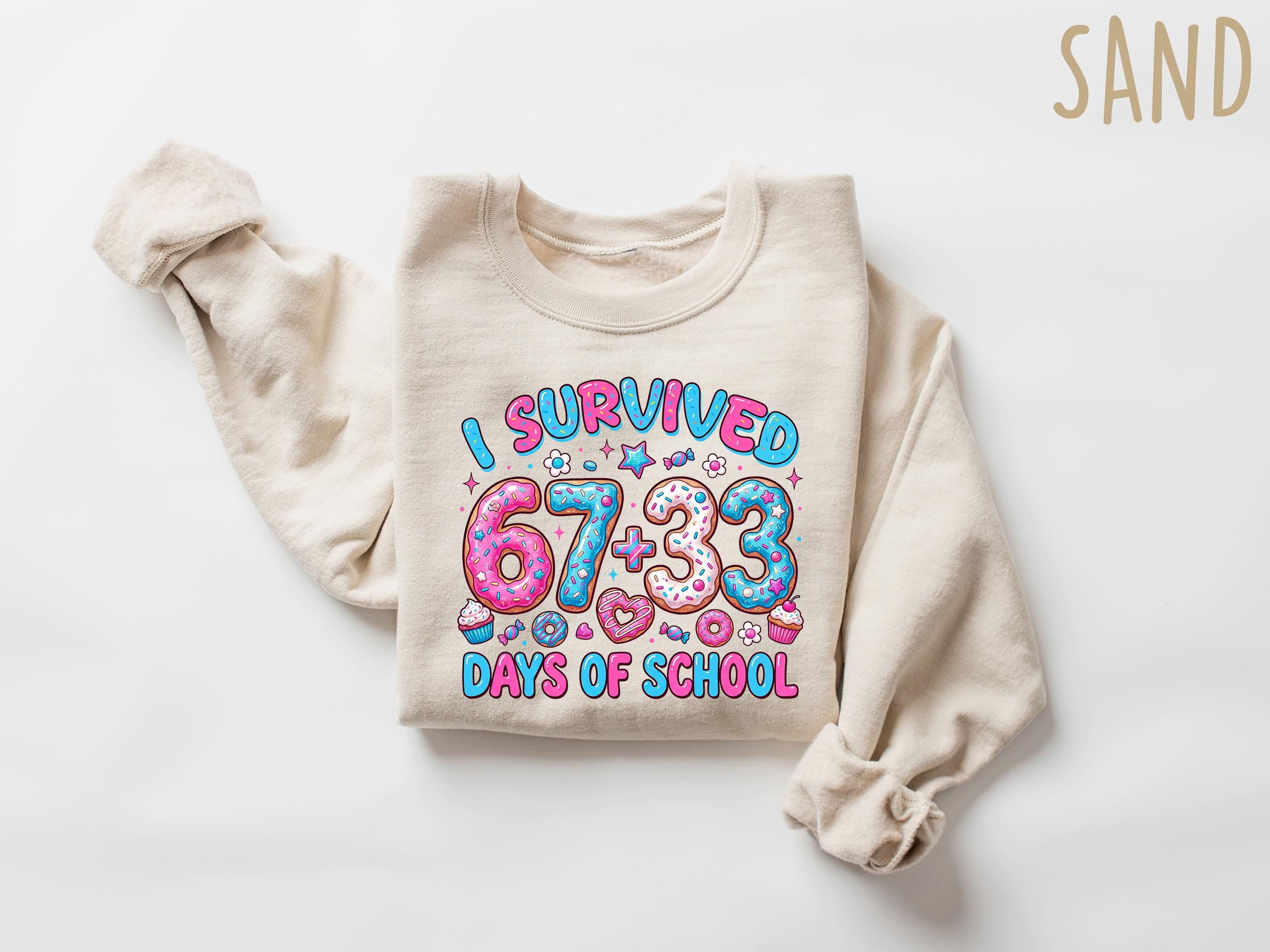 100 Days Of School Shirt, I Survived 67+33 Days Tee, Cute Teacher T ...