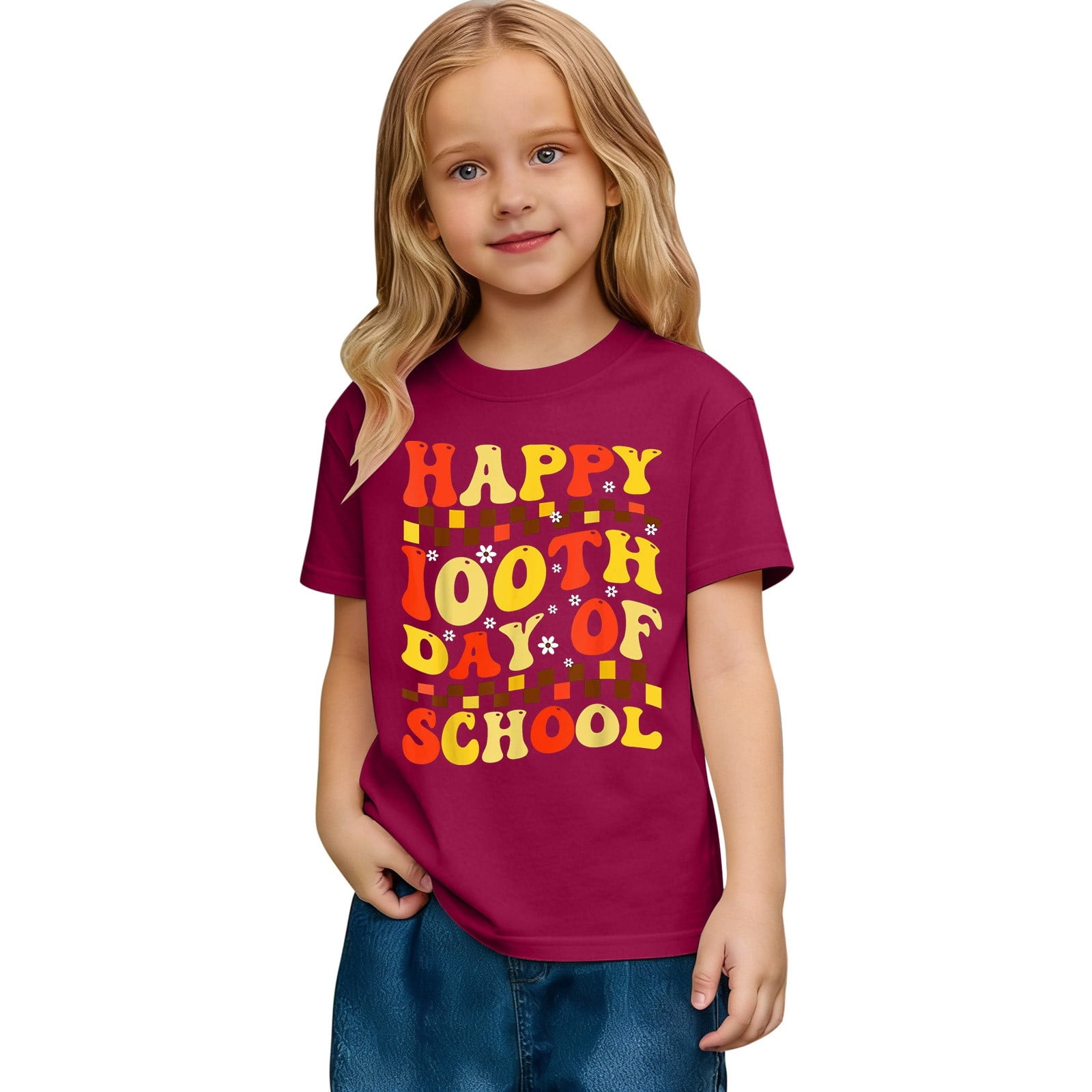 100 Days Of School Shirt Kids Toddler Girls Soft Short Sleeve T Shirt ...