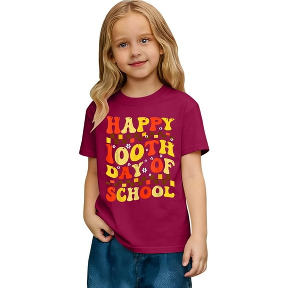 100 Days Of School Shirt Kids Toddler Girls Soft Short Sleeve T Shirt ...