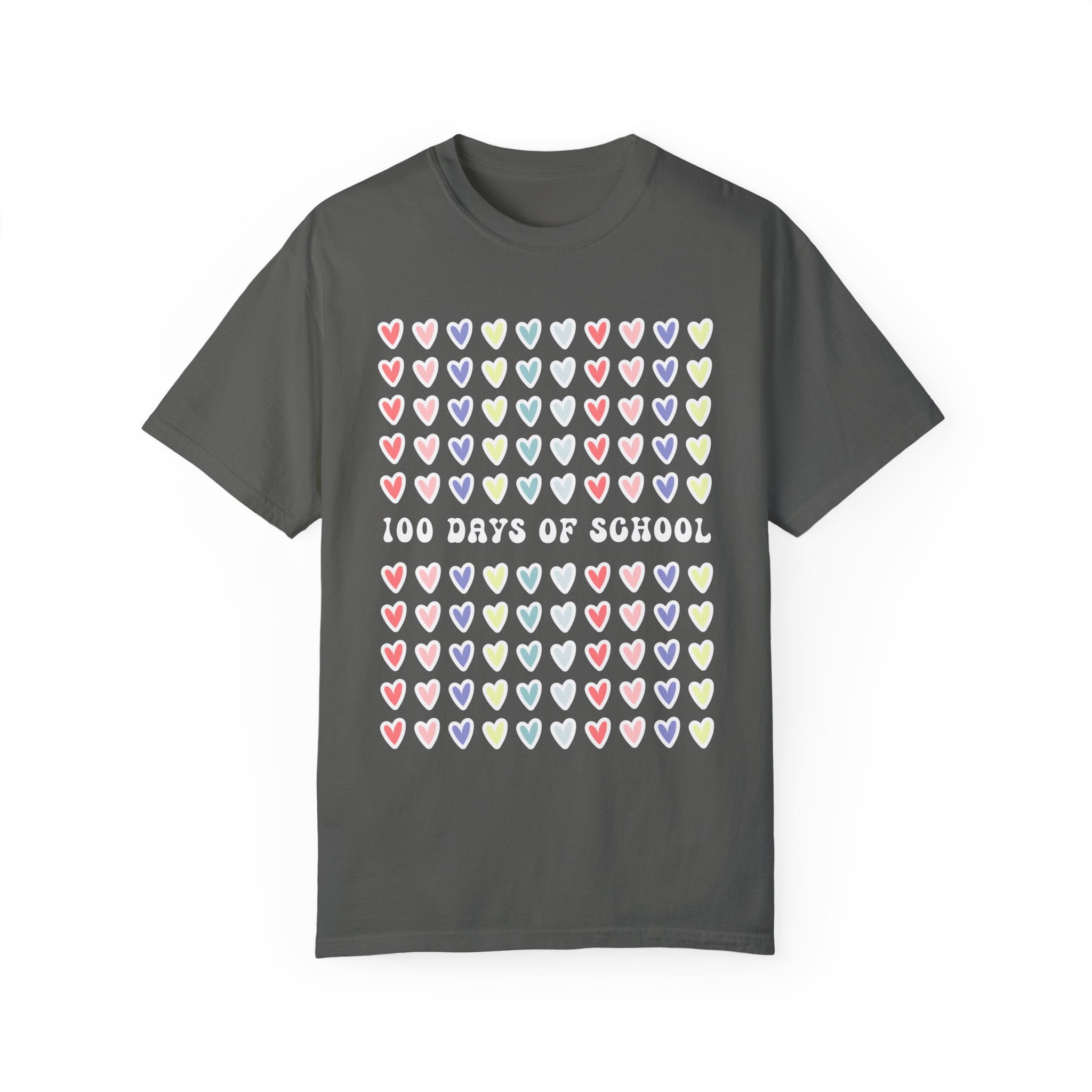 100 Days Of School Shirt With Cute Retro Hearts, Happy 100th Day ...
