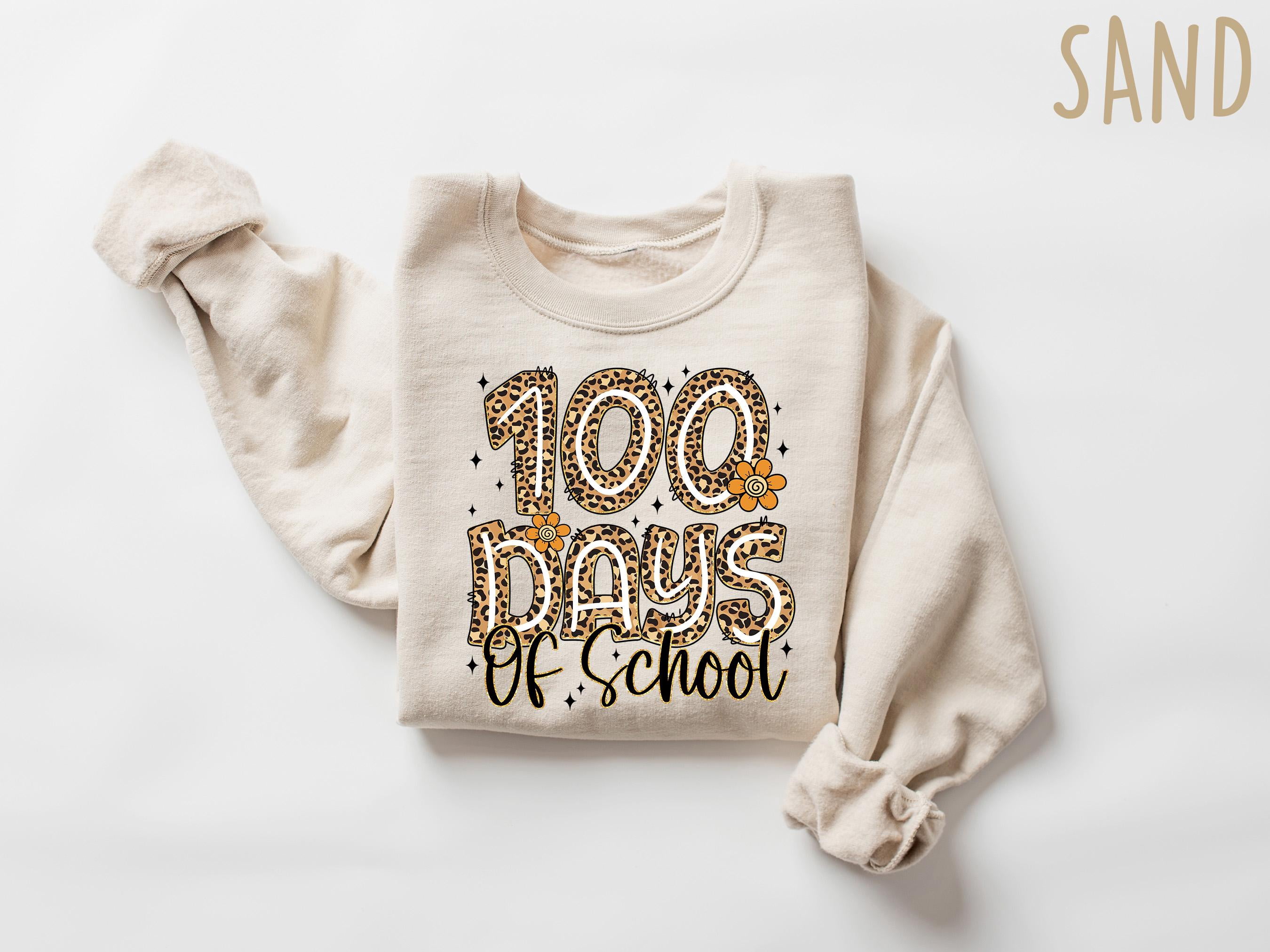 100 Days Of School Shirt for Teacher, Leopard Print Student T-Shirt ...