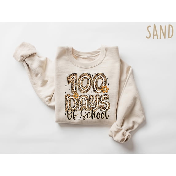 100 Days Of School Shirt for Teacher, Leopard Print Student T-Shirt ...