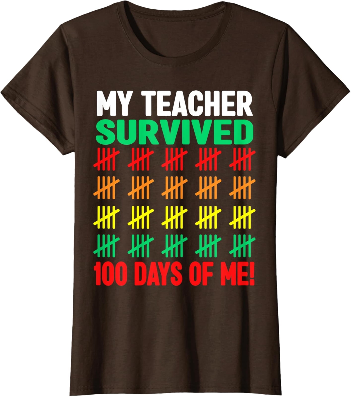 100 Days Of School Teacher Survived Costume Ladies' Crewneck T-Shirt ...