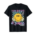 100 Days Of School Vibes Groovy Smile Face T-Shirt with Peace Sign ...