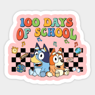 100 Days Of School Bluey And Bingo Sticker Bluey Stickers For Kids ...