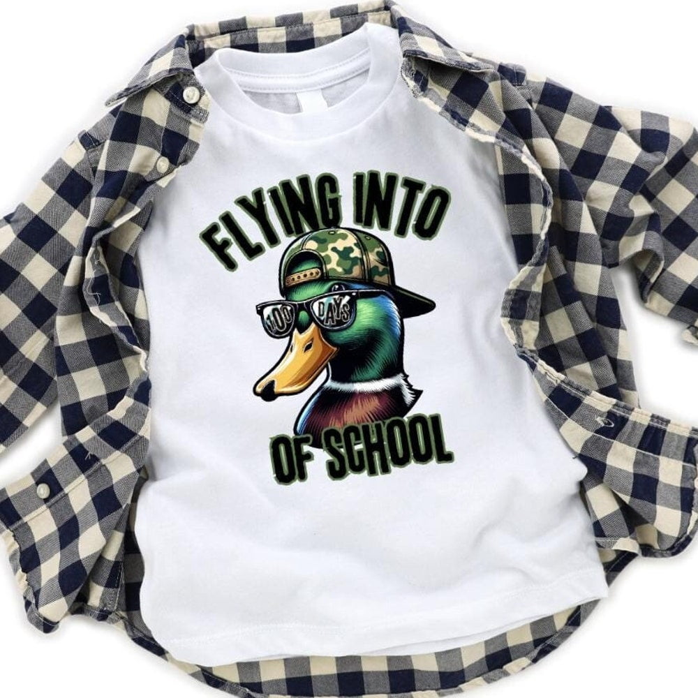 100 Days Of School Kids Shirt, Mallard Boys Kids Tee Shirt, Flying Into ...