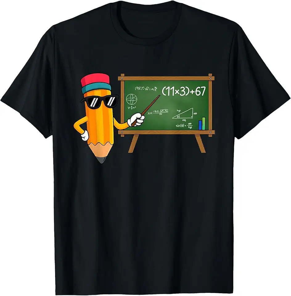 100 Days School Math Equation Do The Math 100 67 Pencil Meme T-Shirt ...