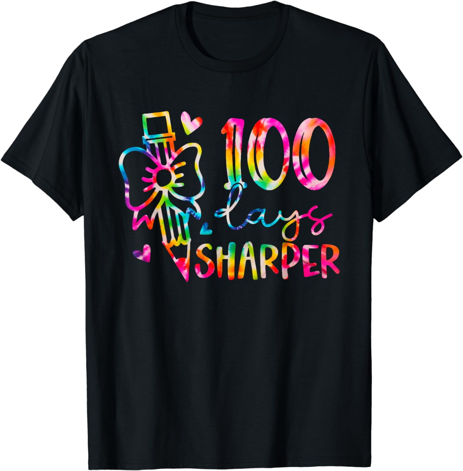 100 Days Sharper Happy 100th Day Of School Cute Pencil Kids T-Shirt ...