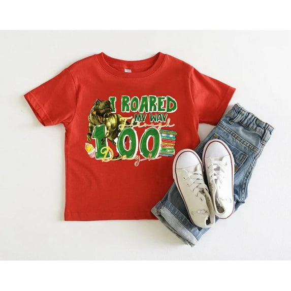 100 Days Shirt, T-rex 100th Day Of School T-Shirt, Toddler School ...