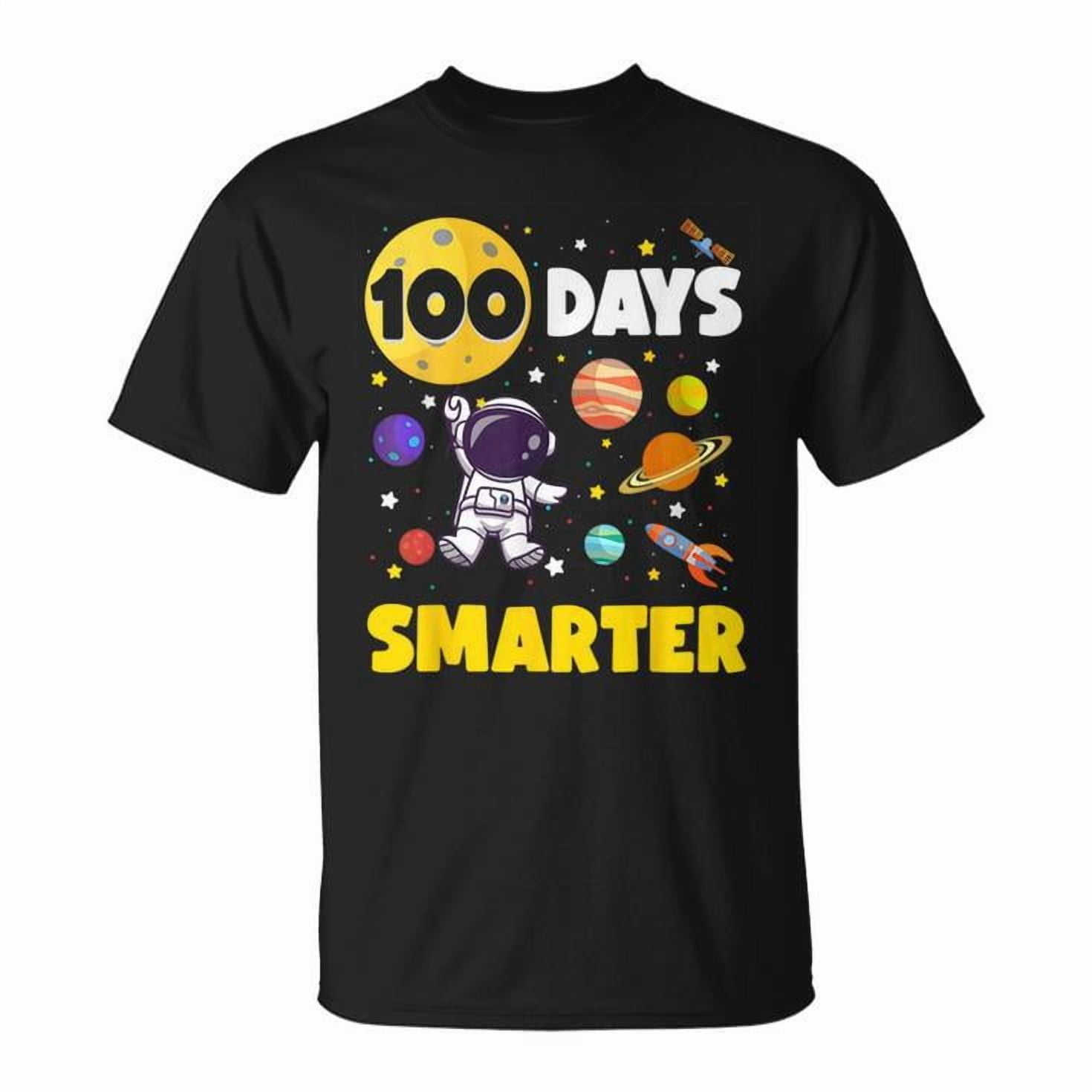 100 Days Smarter 100th Day of School Astronaut Space Graphic Tee Unisex ...