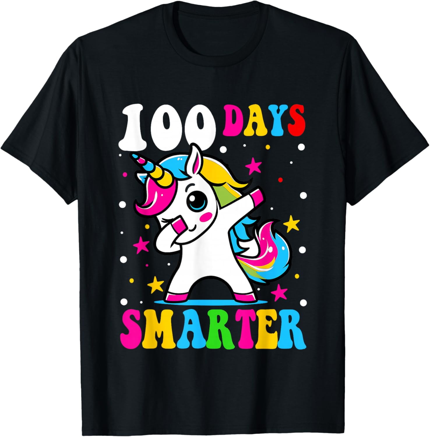 100 Days Smarter Adult Unicorn 100th Day of School Adult T-shirt ...