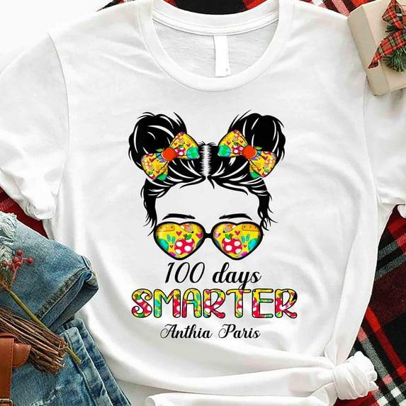 100 Days Smarter Girls Messy Bun, Messy Hair Bun Leopard, Teacher Life ...