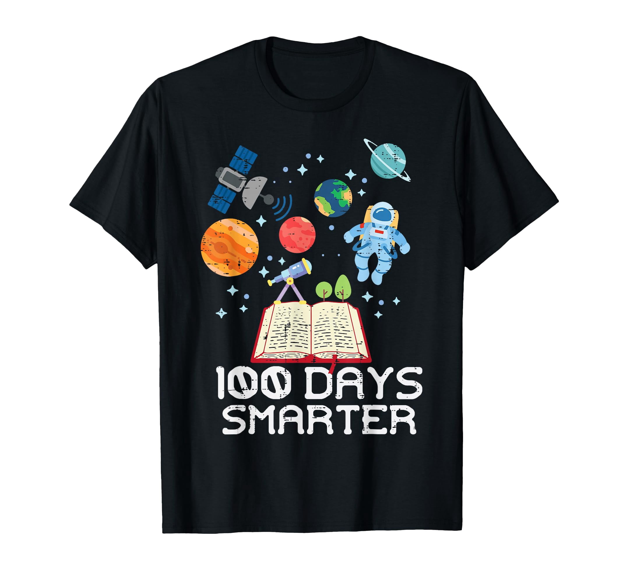 100 Days Smarter Space Astronaut T-Shirt with Colorful Design of ...