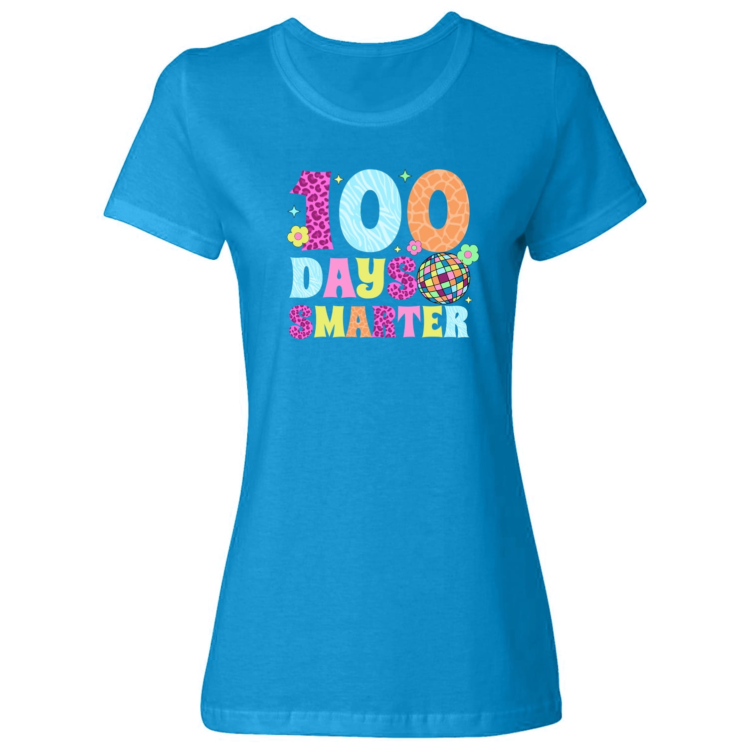 100 Days Smarter Tee - 100th Day Of School Tribute Ladies' Crewneck T ...