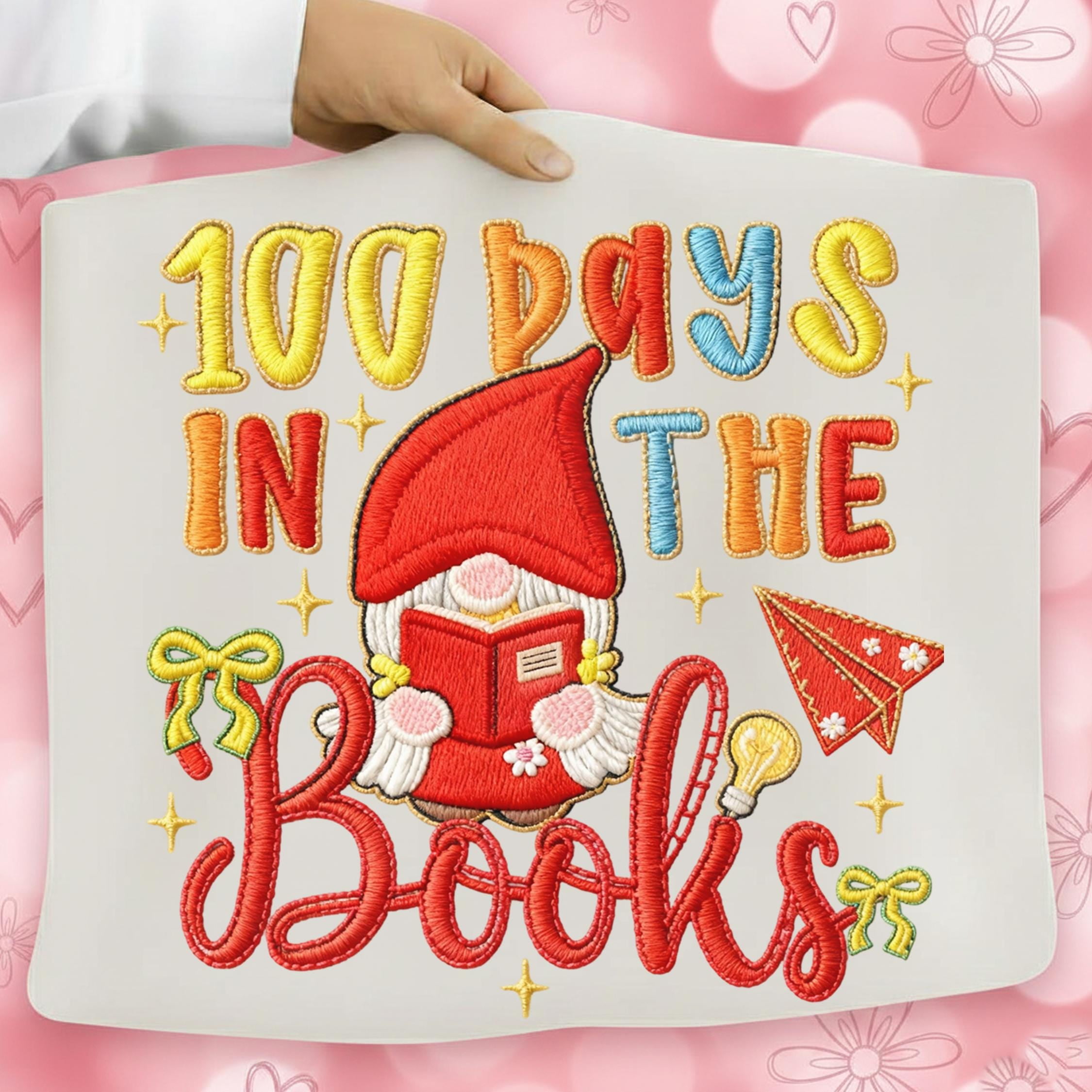 100 Days in the Books Gnome Embroidery | School Milestone Clipart | for ...