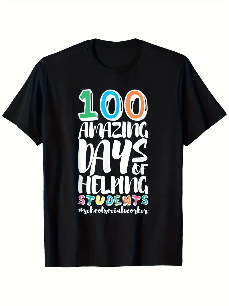 100 Days of Helping Students Social Worker Graphic T-Shirt for School ...