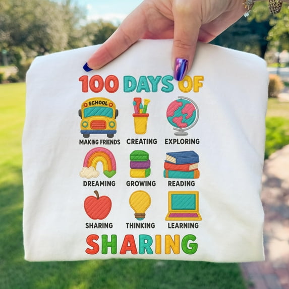 100 Days of School Applique Embroidery Design for Teacher Shirt ...