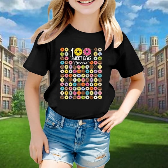 100 Days of School Back to & Boys Baseball T-Shirts Round Neck Short ...