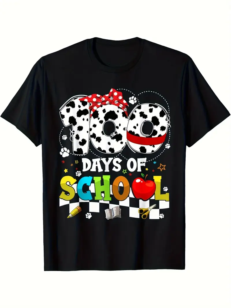 100 Days of School Celebration Dalmatian Men Women Cotton Tee - Walmart.com
