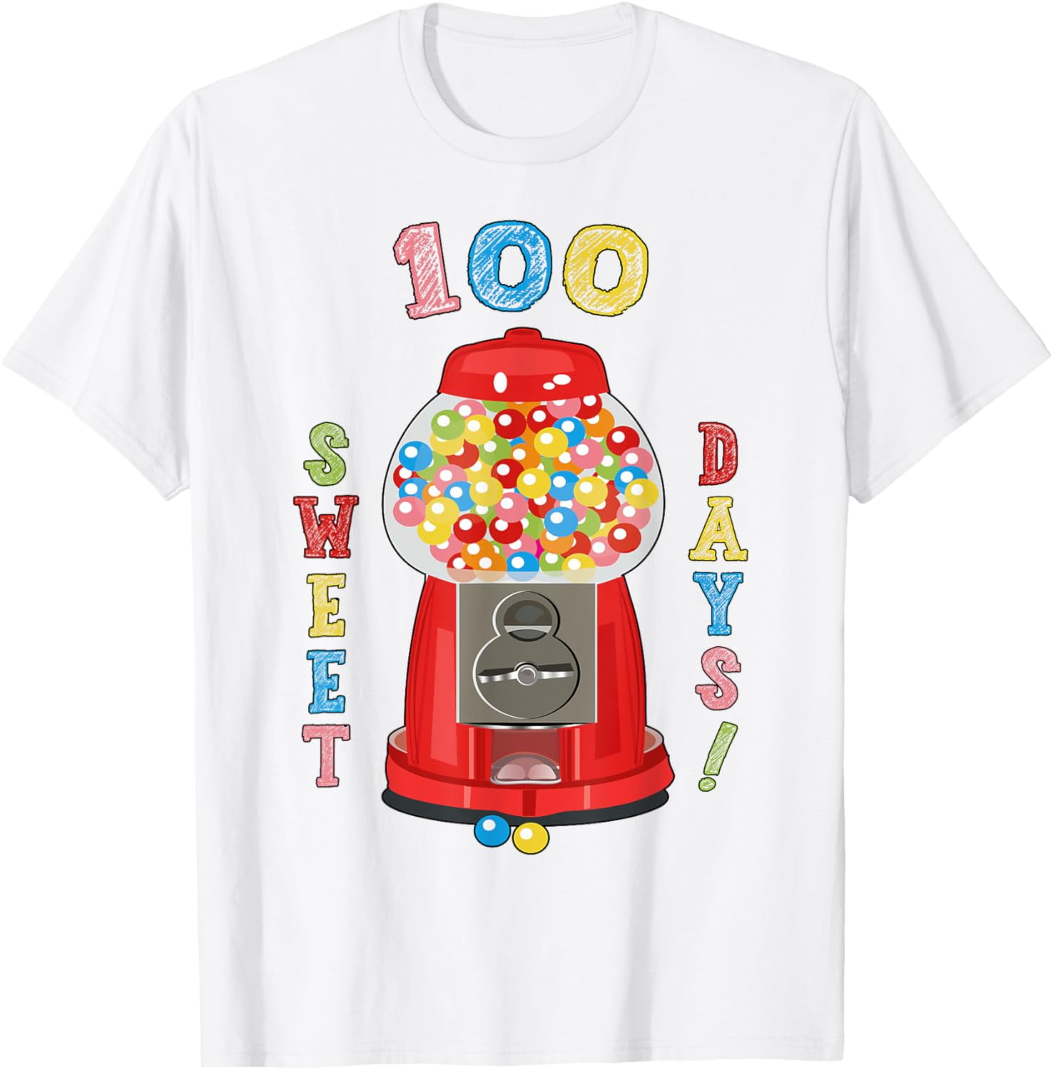 100 Days of School Design 100 Days of School Gumball Machine T-Shirt ...