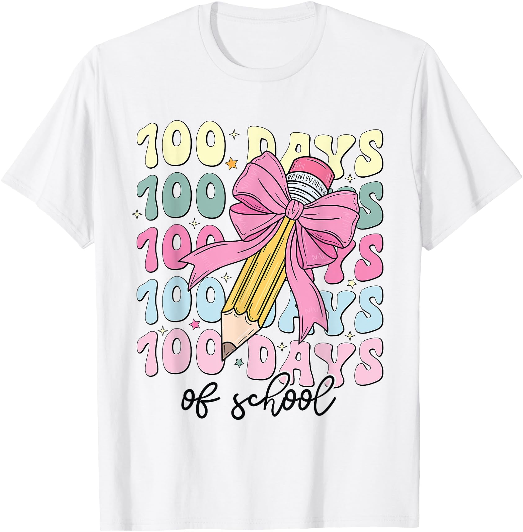 100 Days of School Girls Coquette Bow 100th Day of School T-Shirt,Irish Green Color,Size YM ...