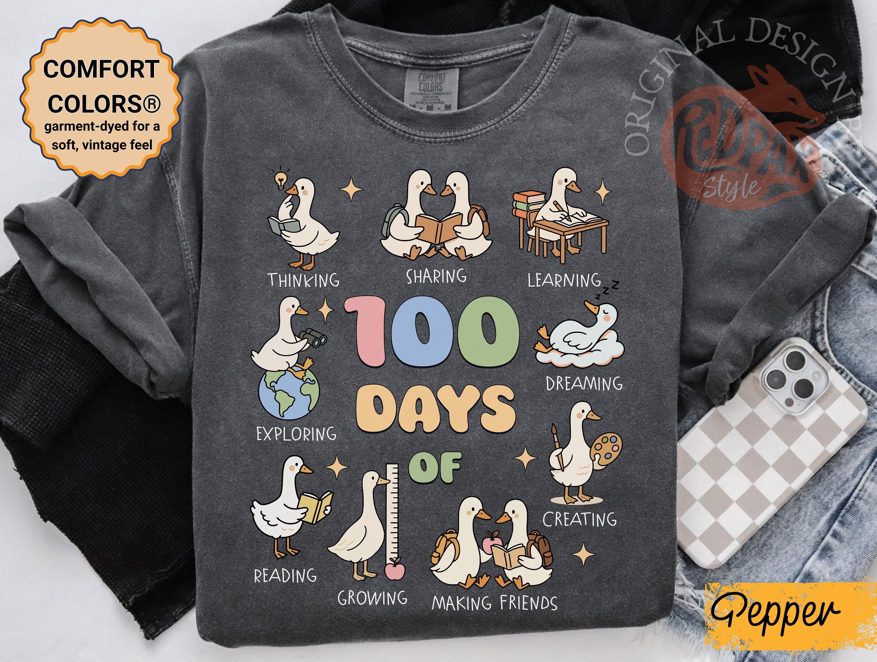 100 Days of School Goose Teacher Shirt • Cute Classroom Teacher Tee ...