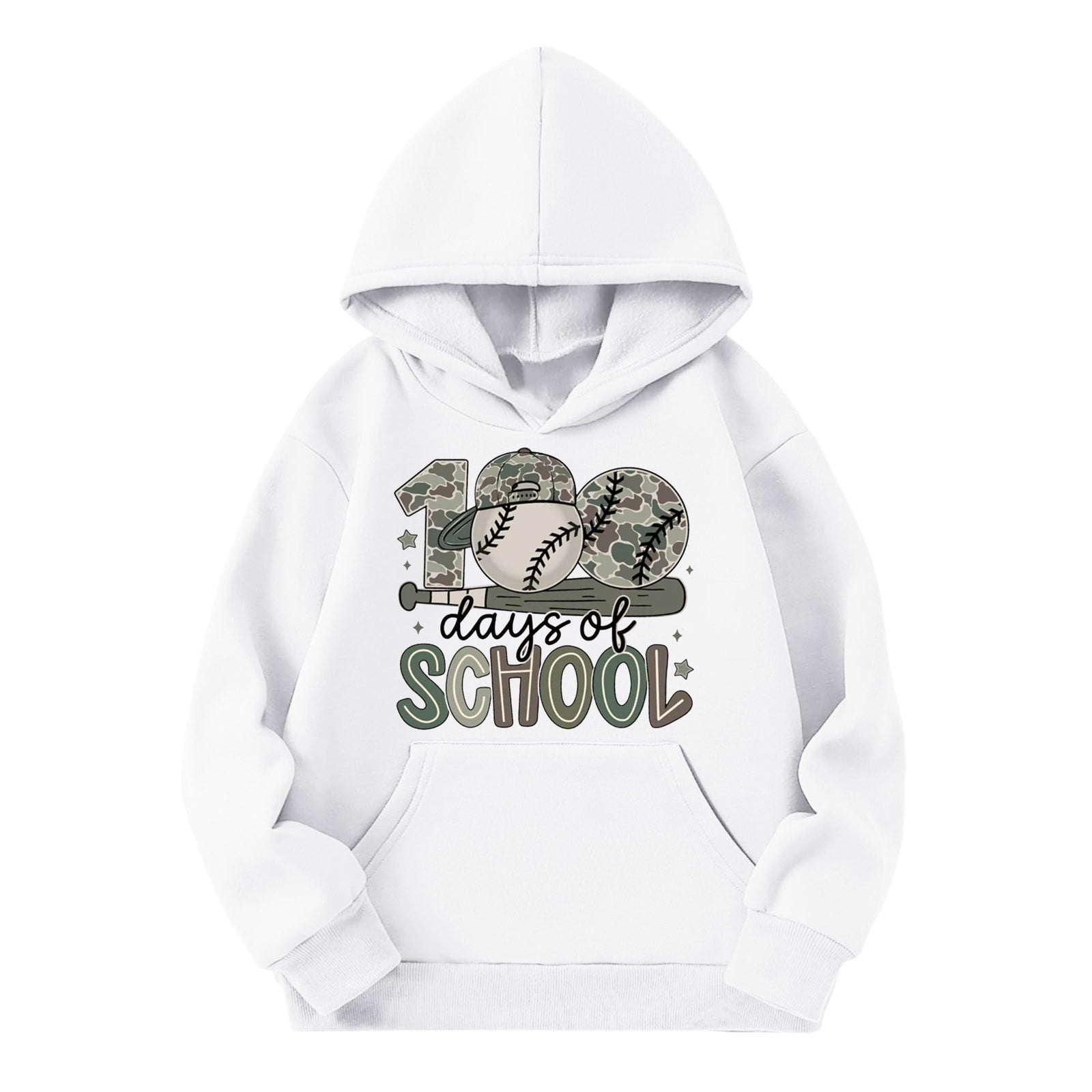 100 Days of School Hoodie for Kids Boys Girls - Letter Graphic Long ...