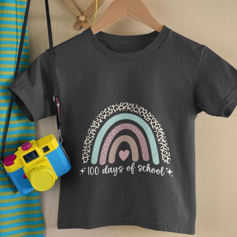 100 Days of School - Leopard Print Rainbow Design - Walmart.com