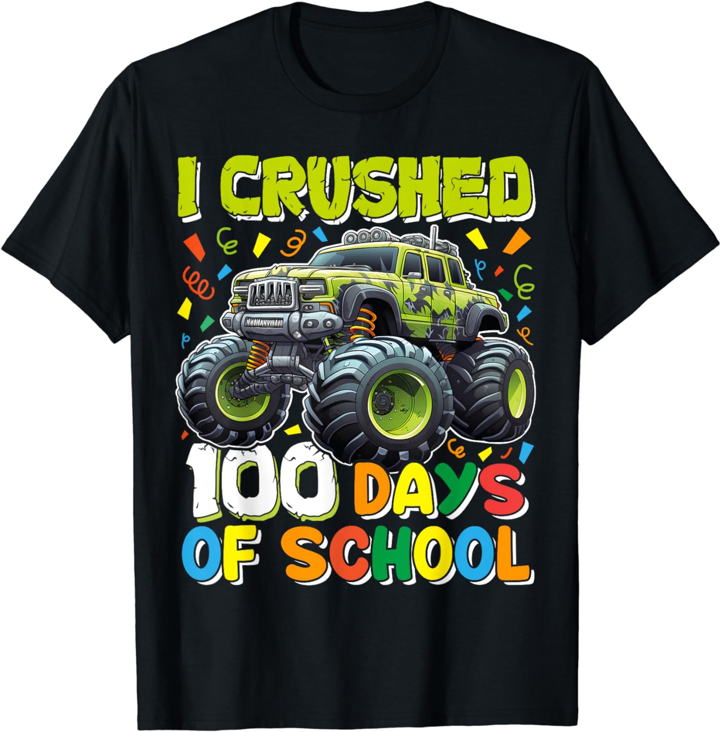 100 Days of School Monster Truck 100th Day of School Boys T-Shirt ...
