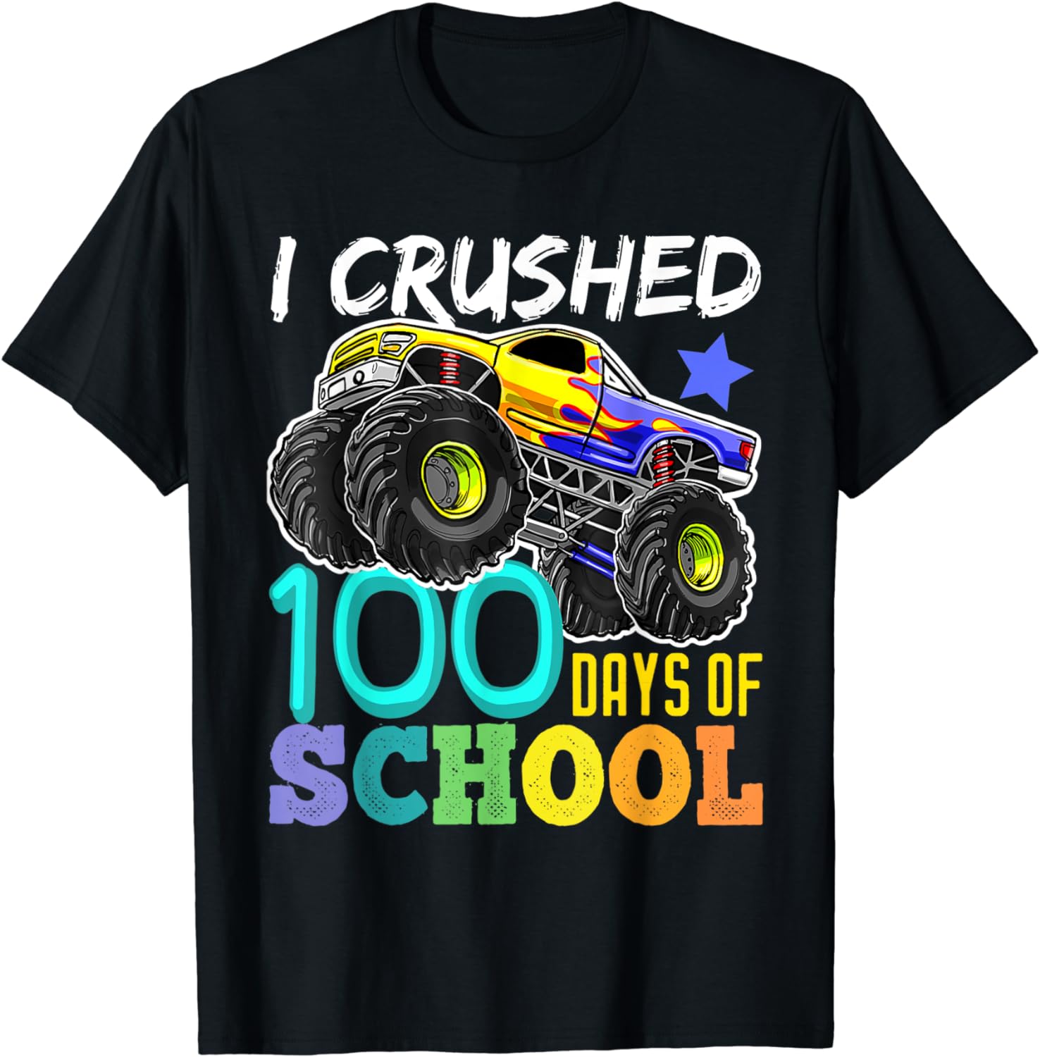 100 Days of School Monster Truck 100th Days of School Boys T-Shirt ...