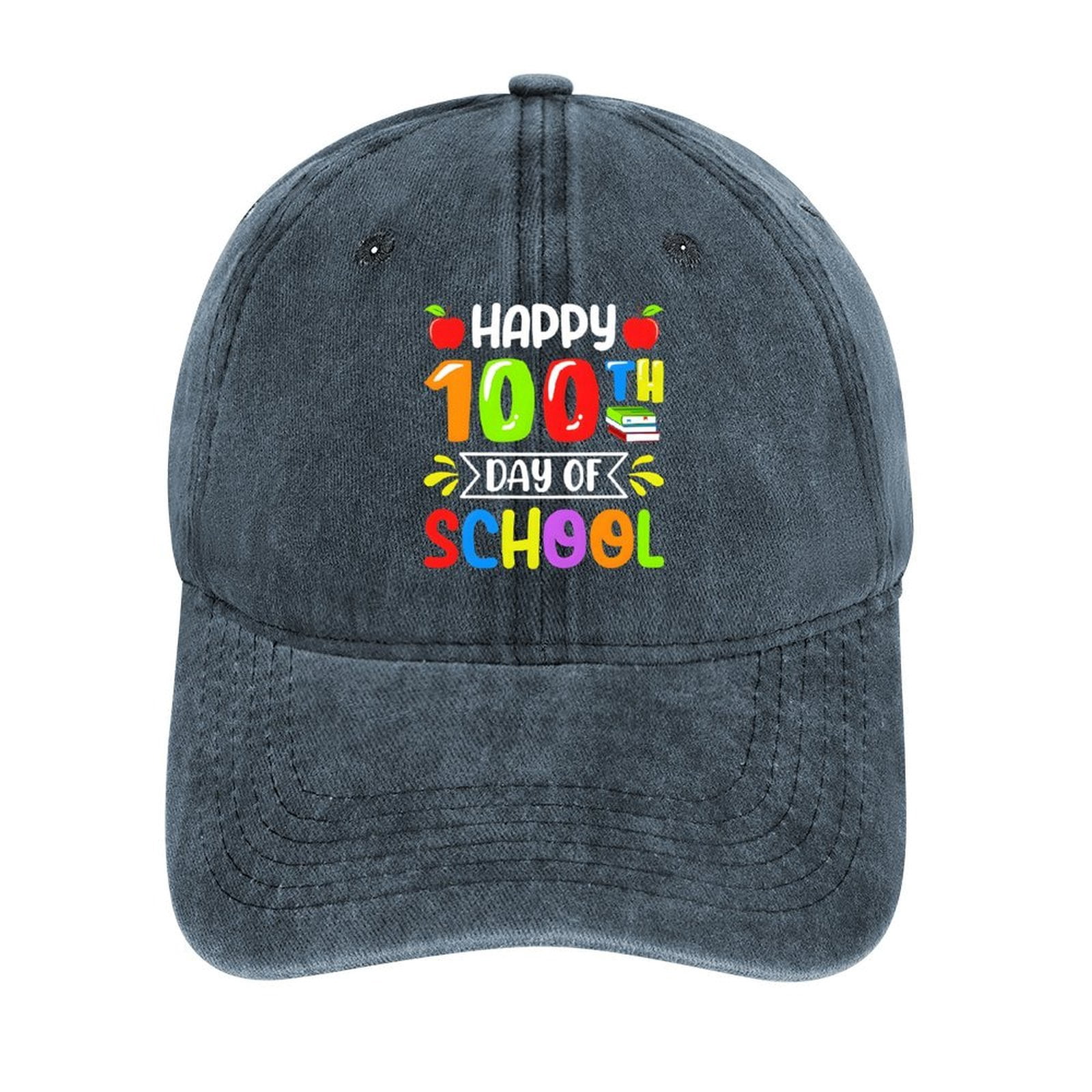 100 Days of School Navy Hat Adjustable Funny Fashion Unisex Baseball ...